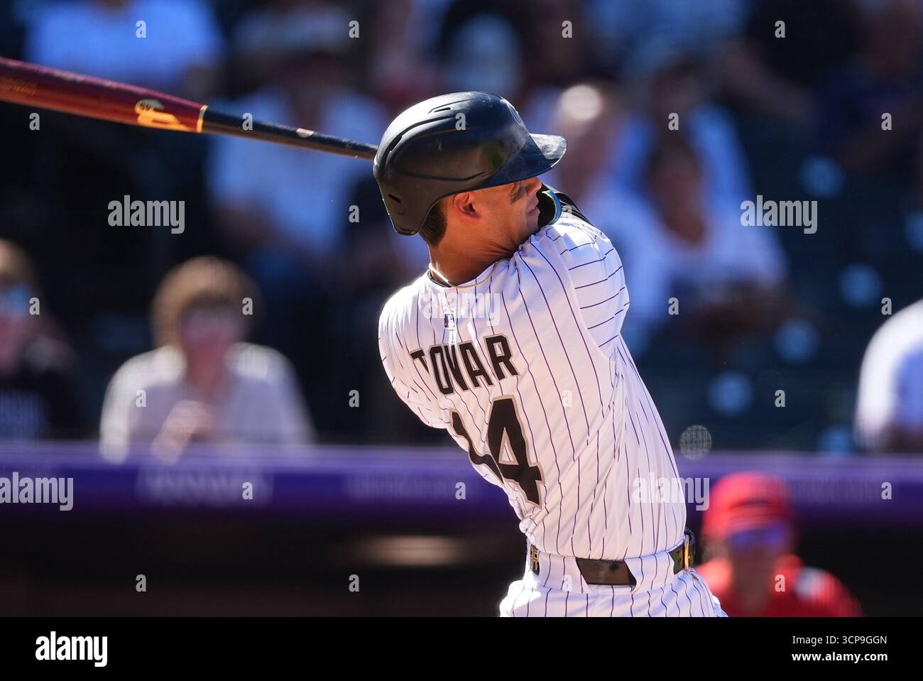 Colorado Rockies shortstop Ezequiel Tovar (14) in the sixth inning of a ...