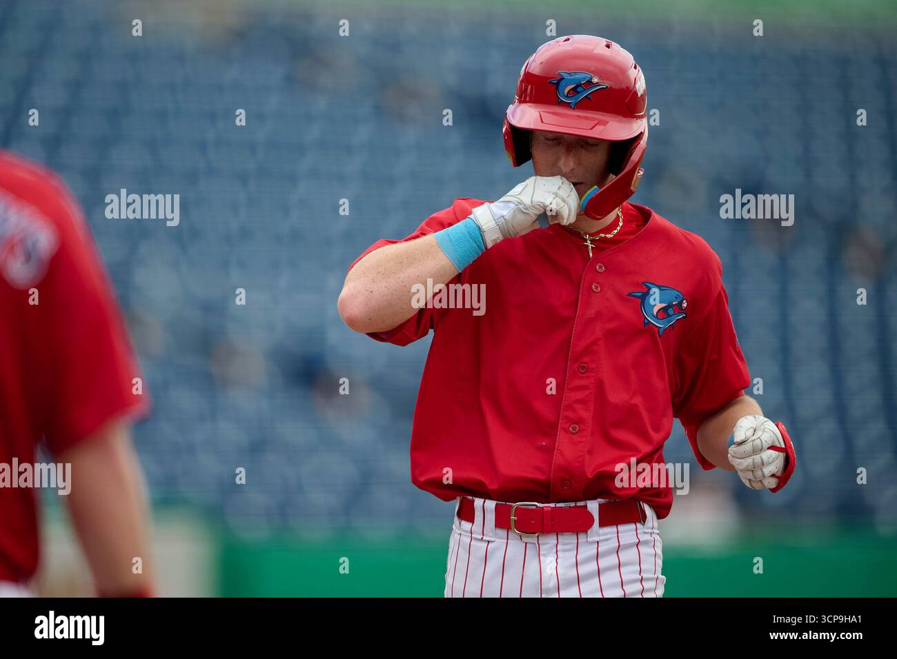 Clearwater Threshers Matthew Ferrara (38) crosses home plate after ...