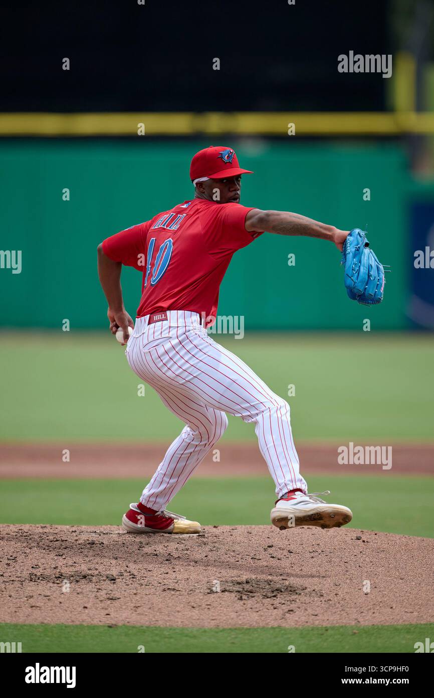 Clearwater Threshers pitcher Camron Hill (40) during an MiLB Florida ...