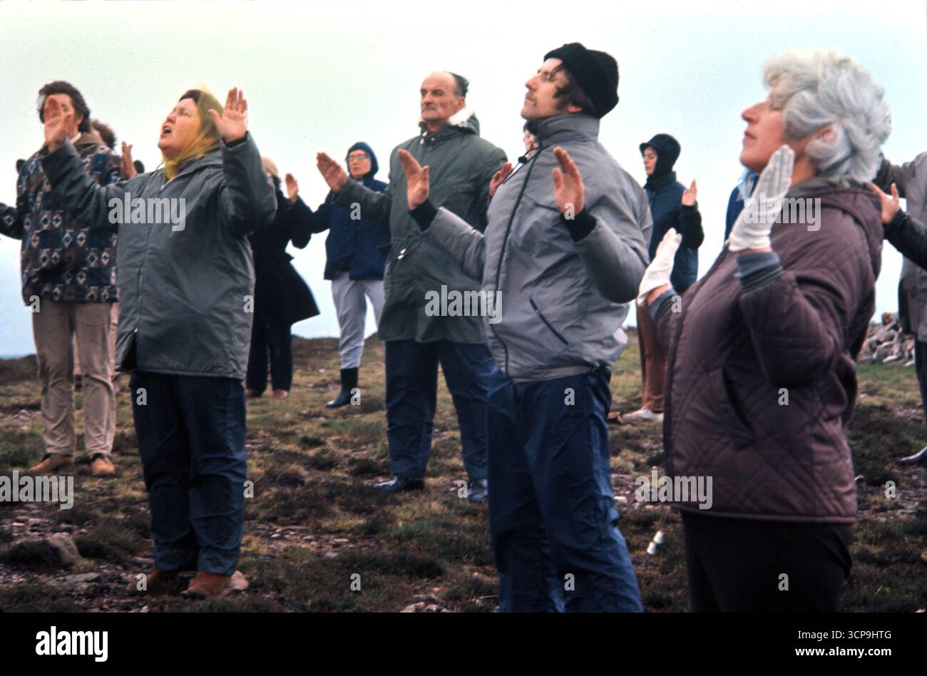 The Aetherius Society, members taking part in the Spiritual Energy Practice, also called Dynamic ...