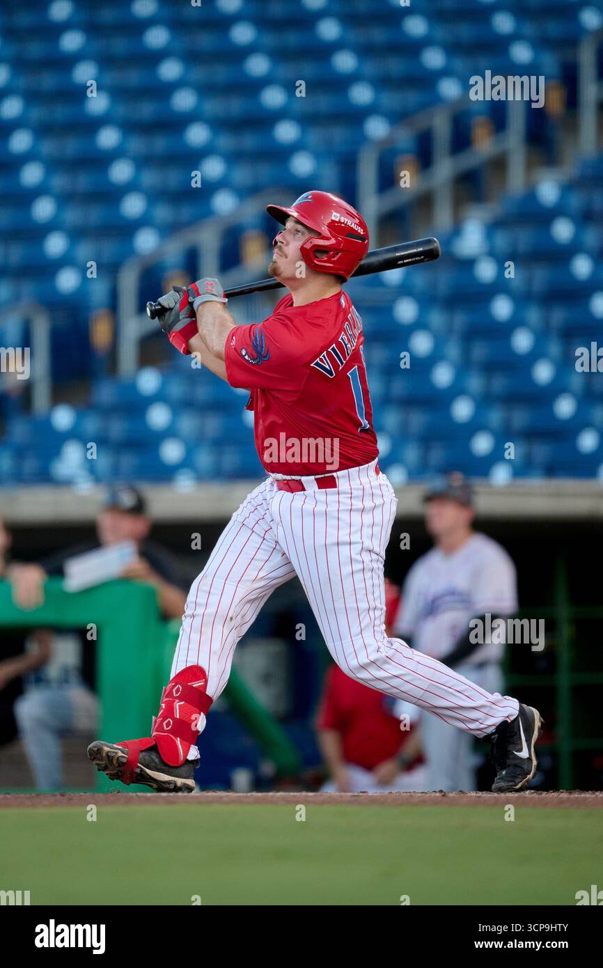 Clearwater Threshers Will Vierling (10) bats during an MiLB Florida ...