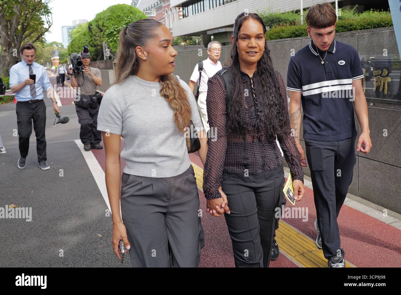 Family members of Australian citizen Donna Nelson walk towards the ...