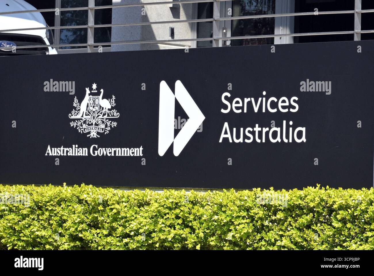 A general view of Services Australia department head office in Canberra ...
