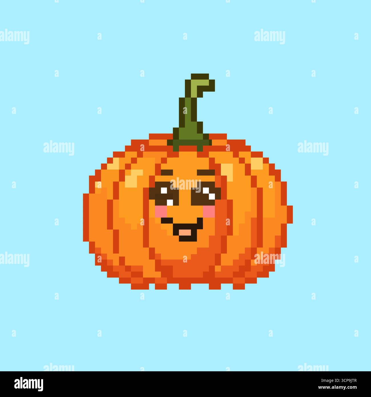 Pixel Art Pumpkin with Smiling Face Vector Illustration Isolated Design ...