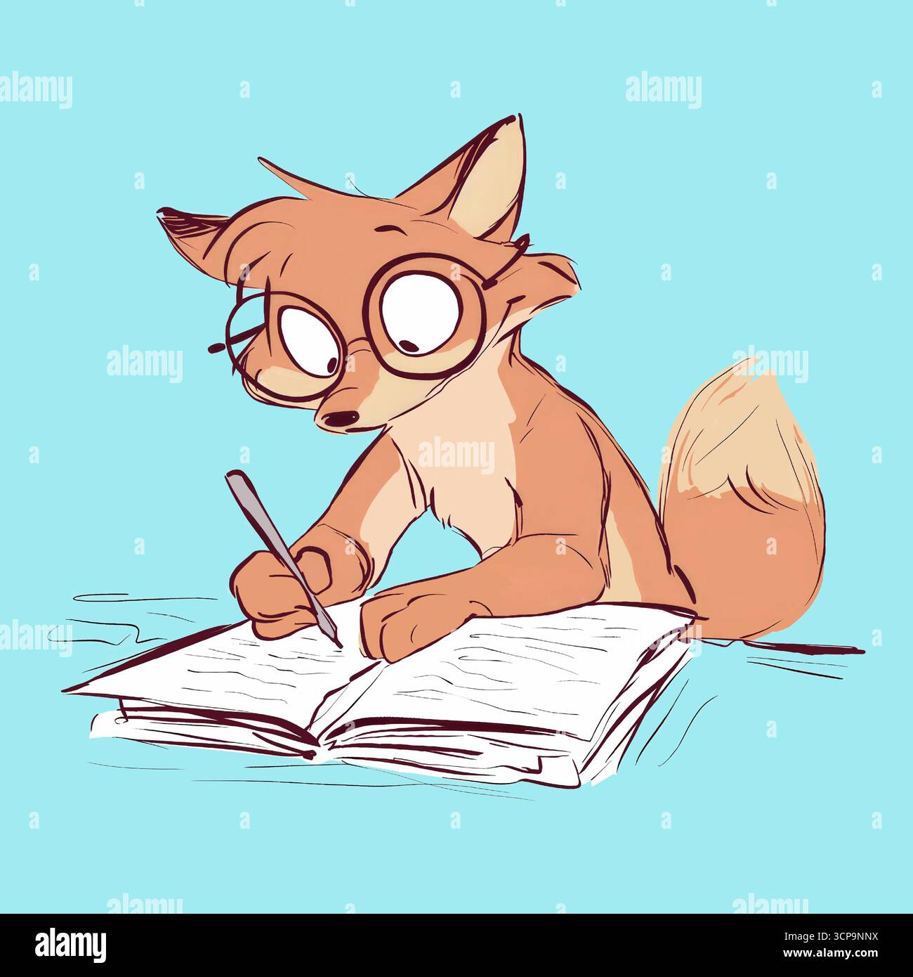 School child writing pen Stock Vector Images - Alamy