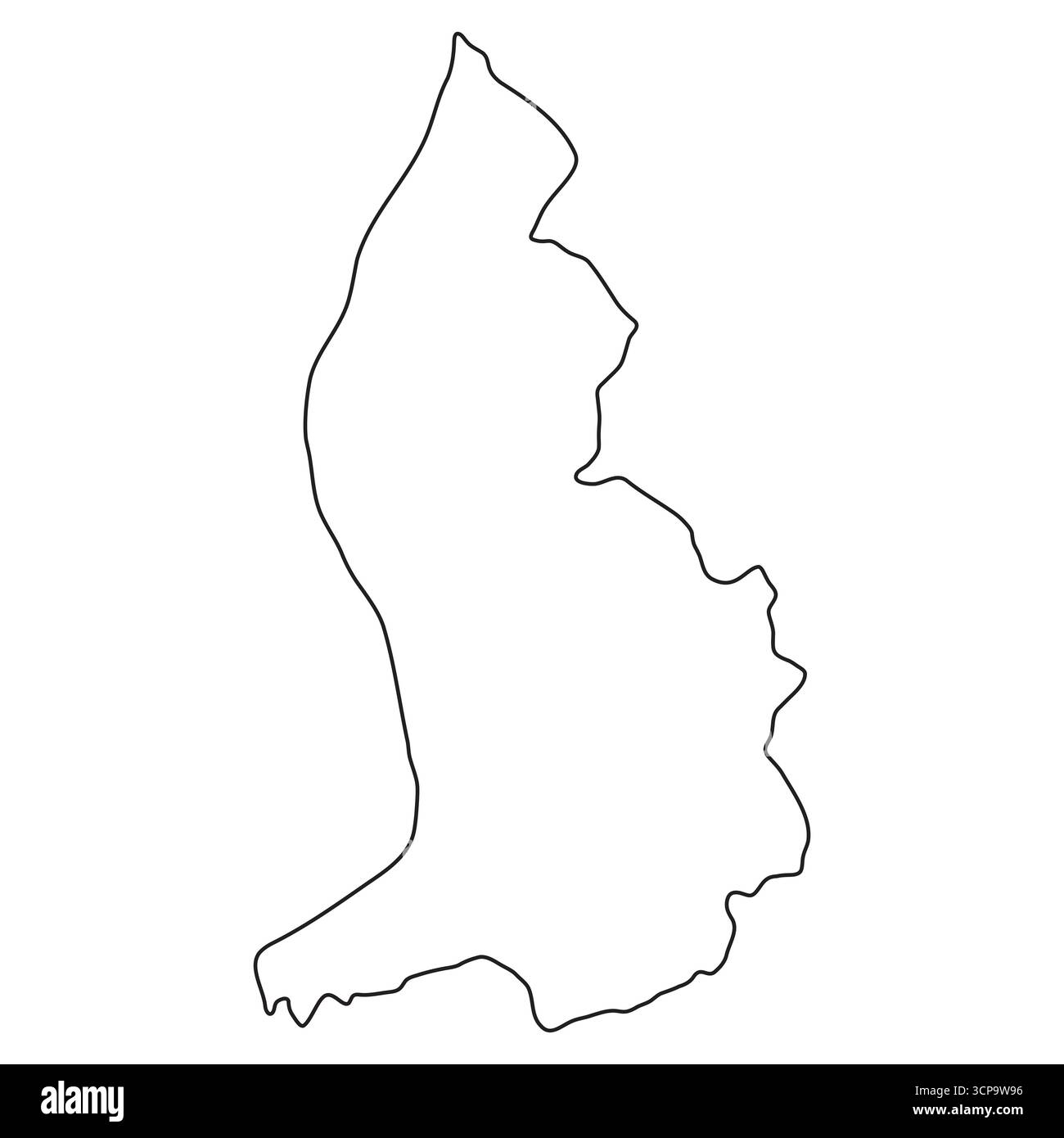Liechtenstein Map Outline Silhouette European Microstate Border Stock ...