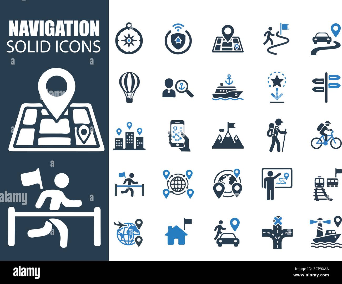 Direction arrow solid icons Stock Vector Images - Alamy