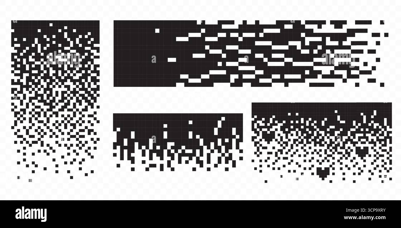 Pixel pattern cube textures with monochrome geometric designs for ...