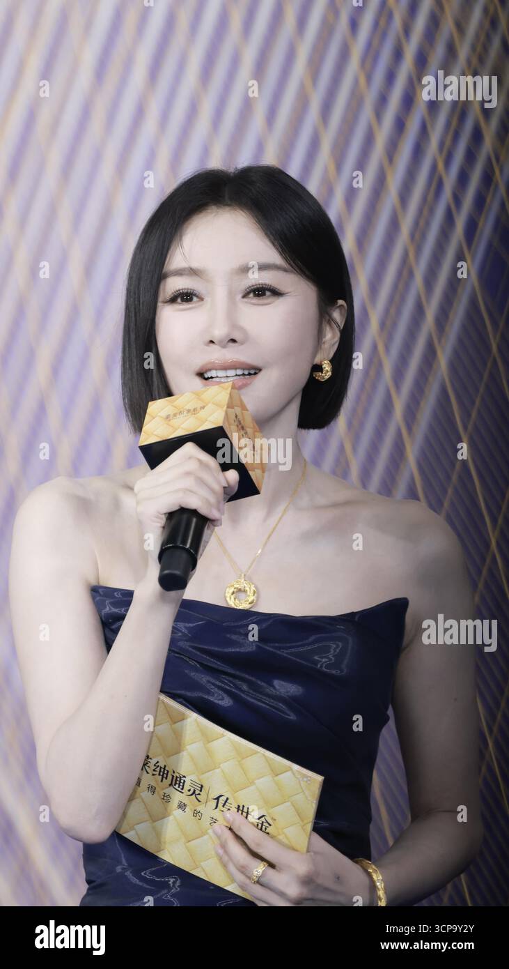 Chinese actress, model, and singer Qin Lan attends an activity in Wuxi ...