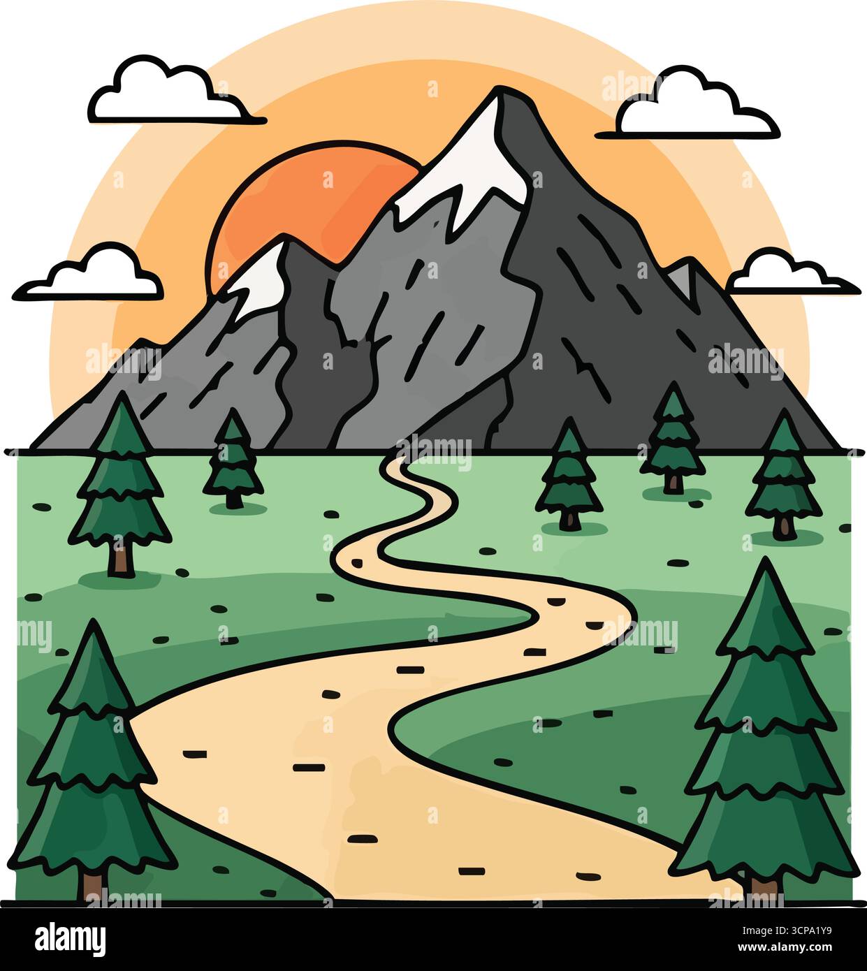 Peaceful nature trail Stock Vector Images - Alamy