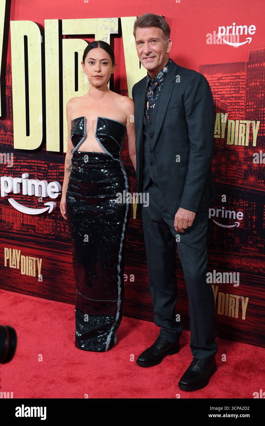 Rosa Salazar and Thomas Jane attend the "Play Dirty" World Premiere at ...