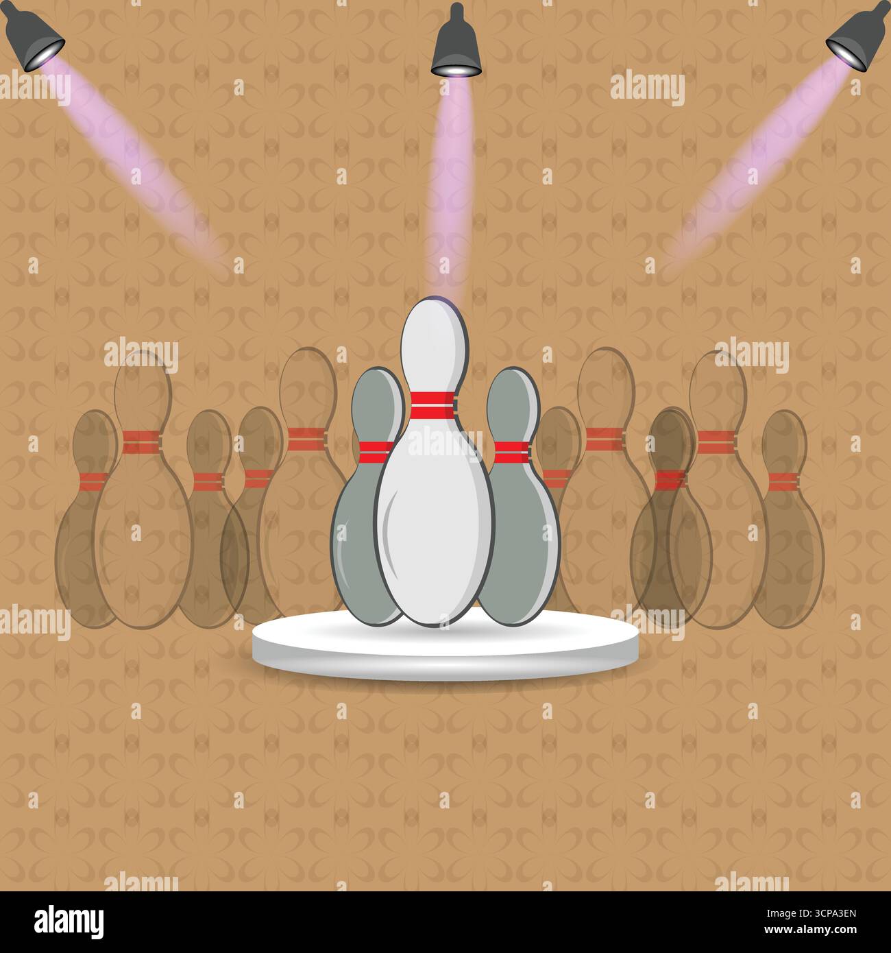 Bowling pins on alley Stock Vector Images - Alamy