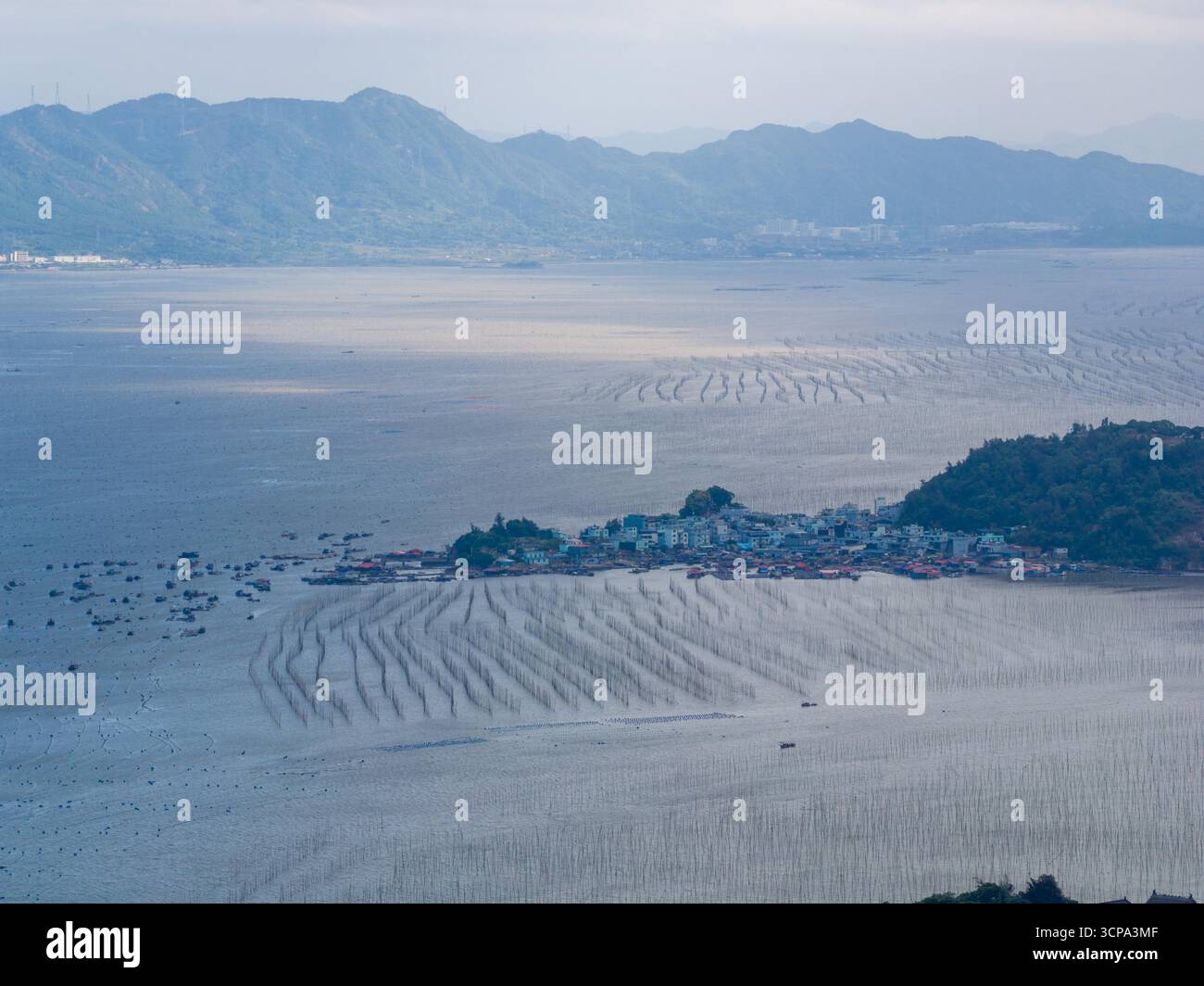 Aerial photo shows the "marine granary" in Ningde City, southeast China ...