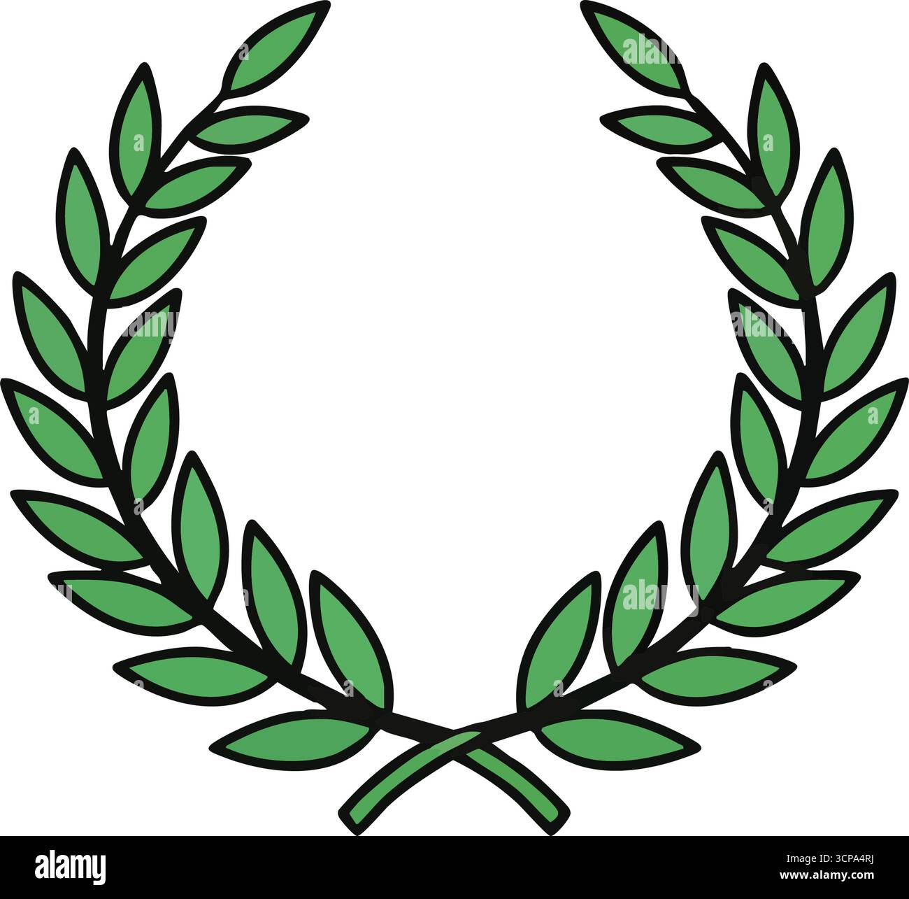 Green laurel wreath emblem hi-res stock photography and images - Alamy