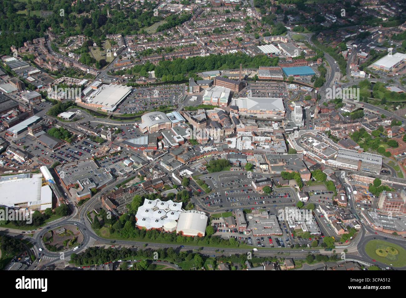 aerial view of Kidderminster town centre Stock Photo - Alamy