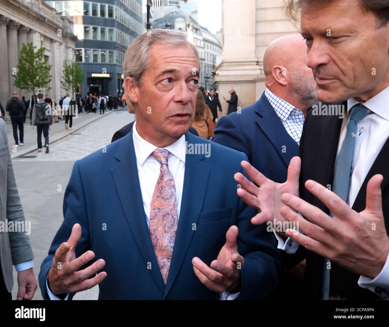 Bank of England, London, UK. 25th Sep 2025. Reform Party UK: Nigel ...