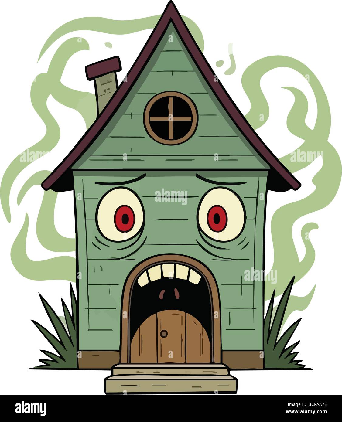 Scared haunted house cartoon hi-res stock photography and images - Alamy