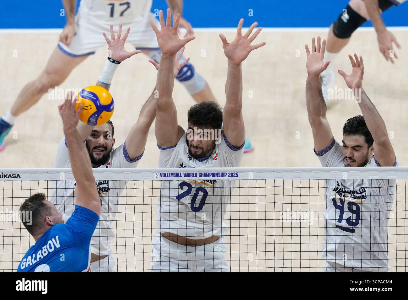 From left, Iran's Arshia Behnezhad, Yousef Kazemi Poshtpari and Morteza ...