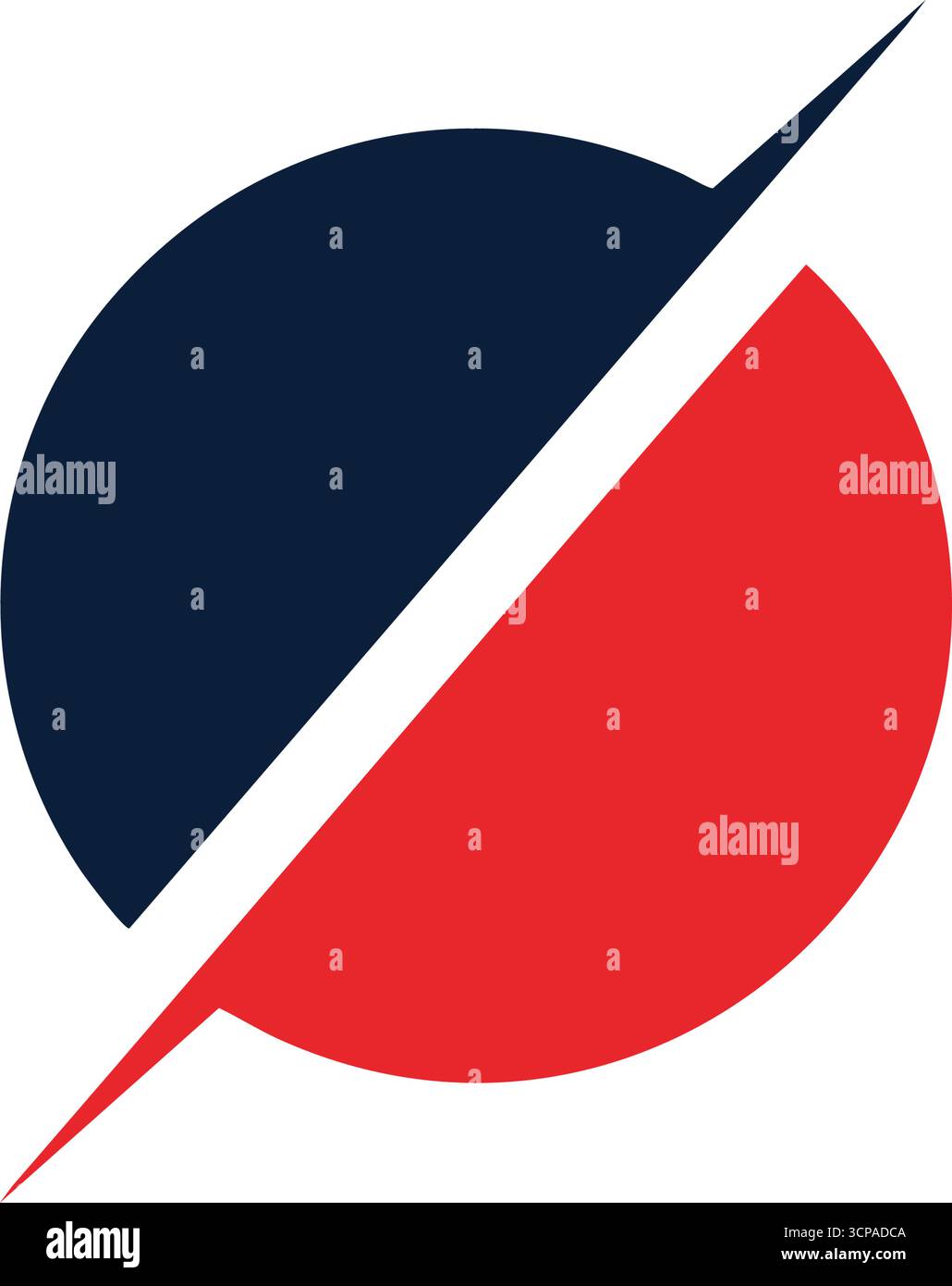 Dynamic Split Orb Mark. Bold red and deep blue shades intersect ...