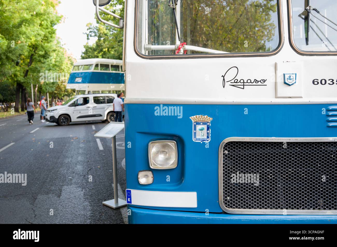 Madrid, Spain. September 21th 2025. Classic old buses exhibition Stock ...