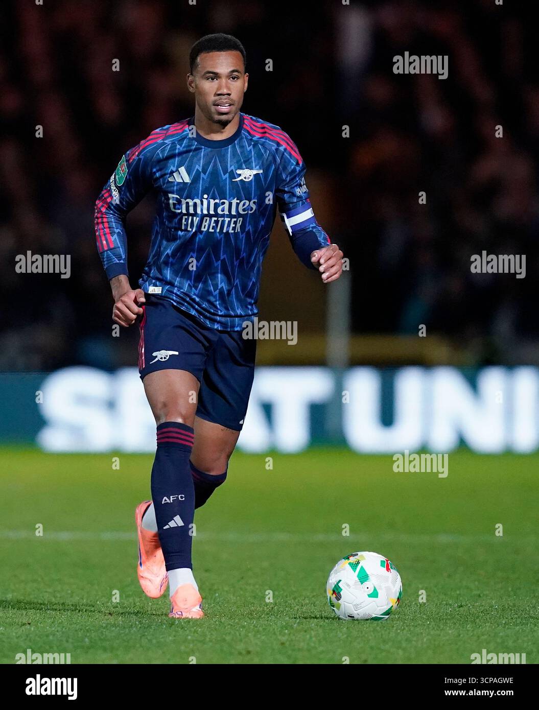 Burslem, England, 24th September 2025. Gabriel of Arsenal during the ...