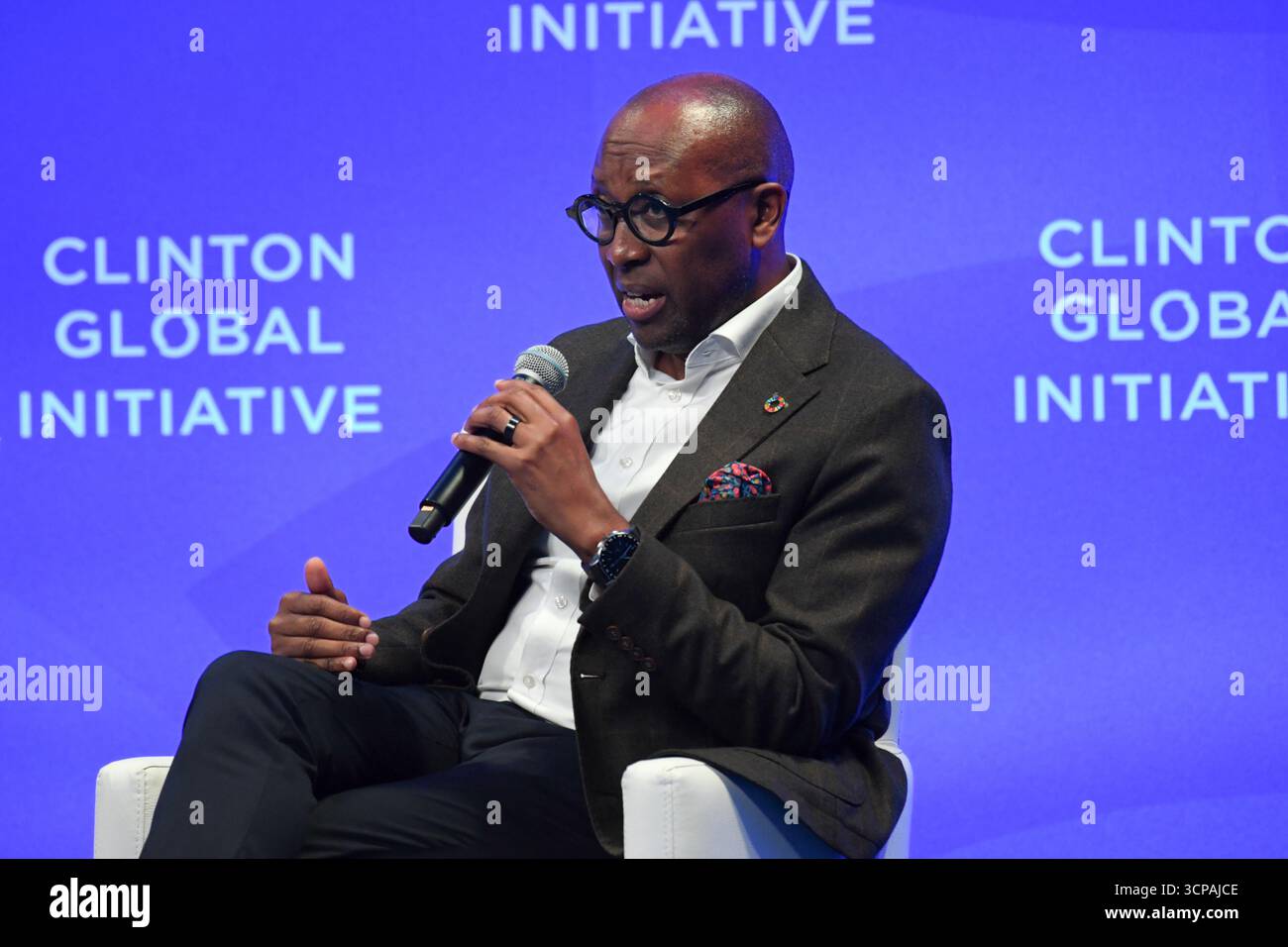 Dr. Githinji Gitahi onstage at the Clinton Global Initiative 2025 ...