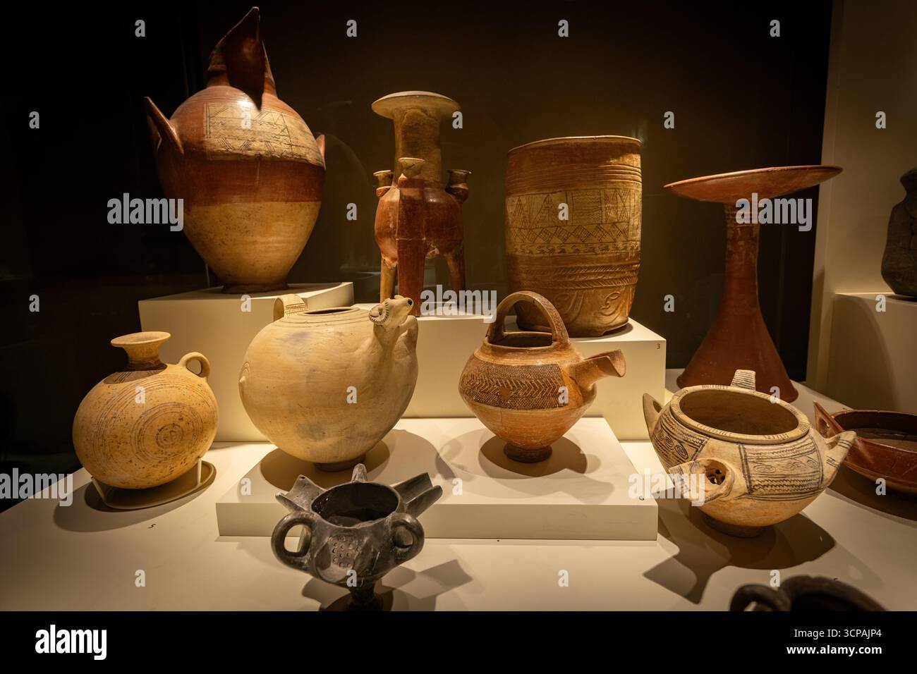 Antique pottery samples in the Museum of Anatolian Civilization in ...