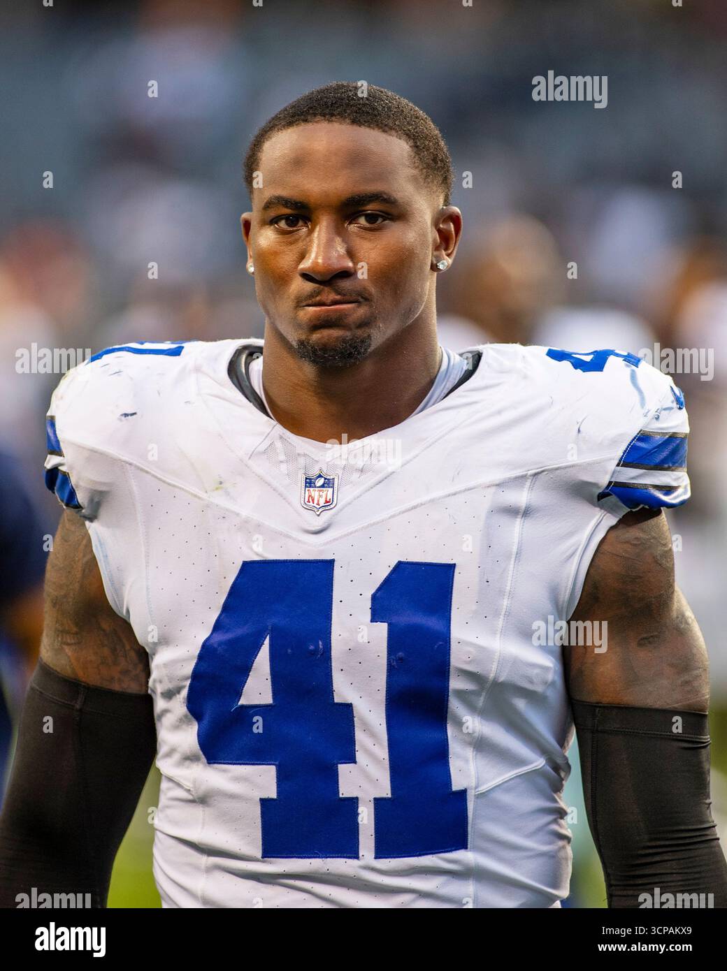 September 21, 2025: Dallas Cowboys Donovan Ezeiruaku (41) walks off the ...