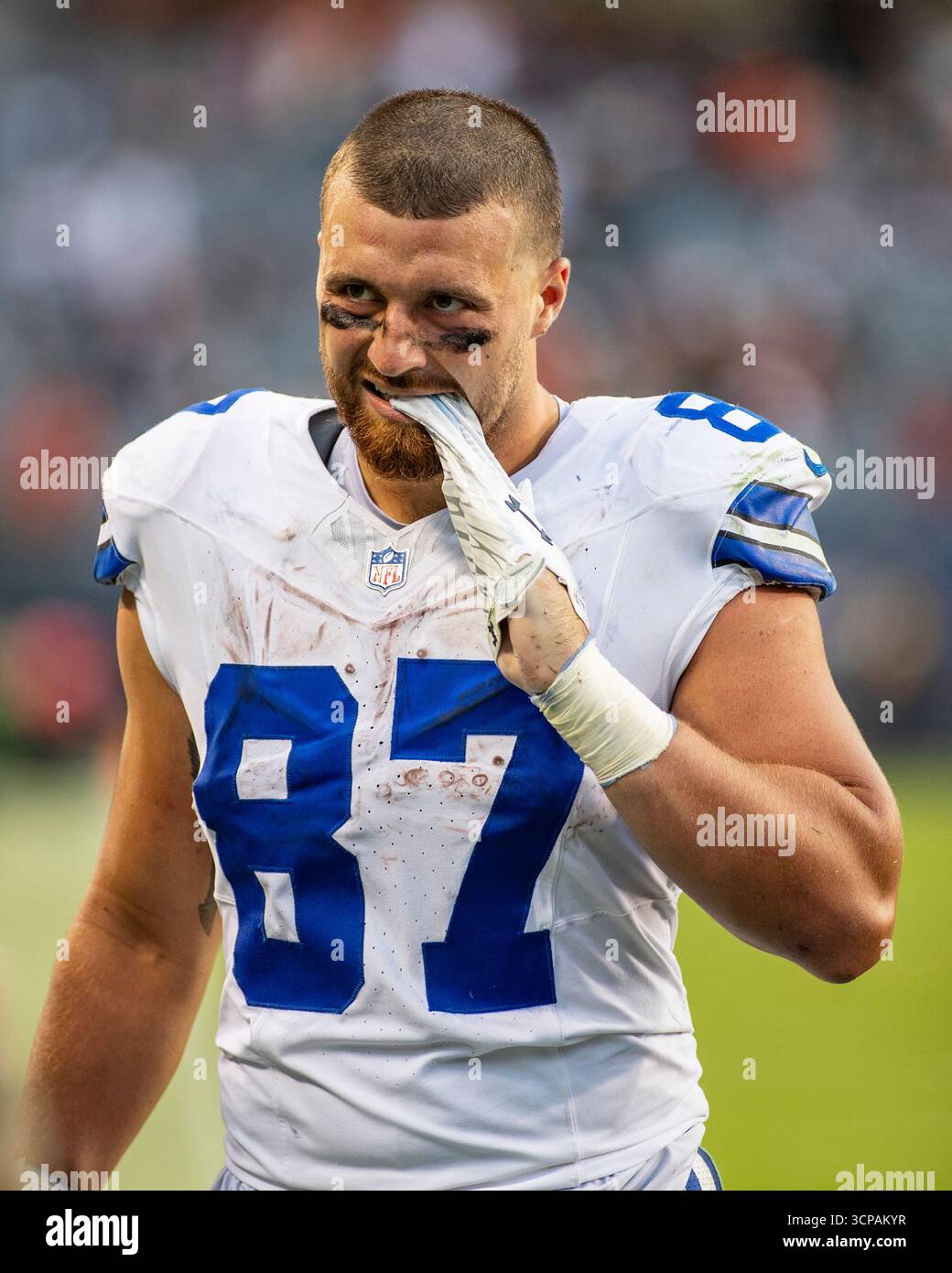 September 21, 2025: Dallas Cowboys Jake Ferguson (87) walks off the ...
