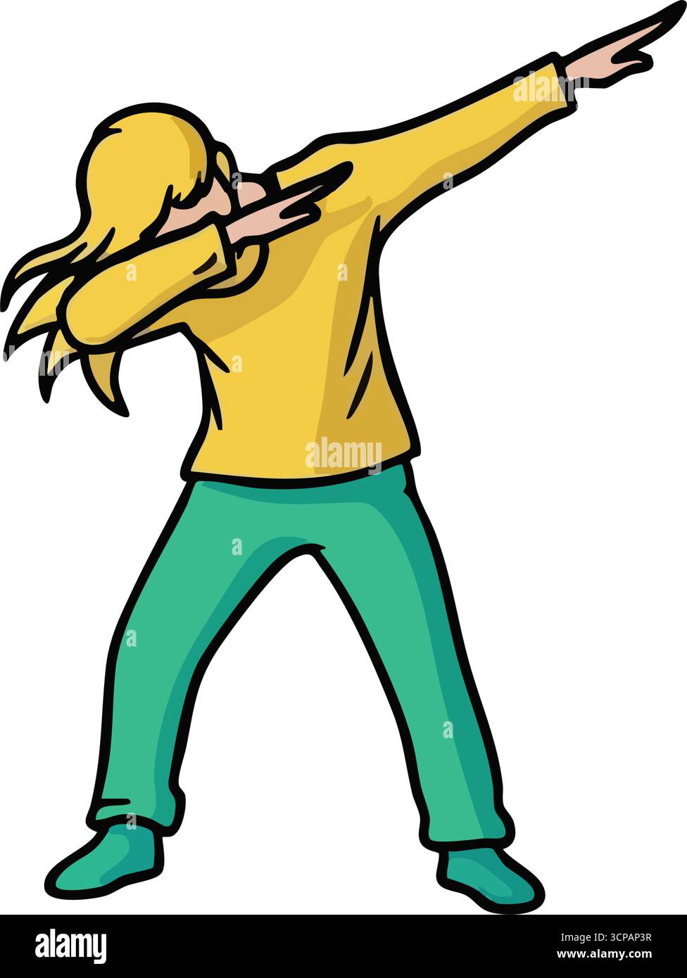 Trendy dab dance pose vector vectors hi-res stock photography and ...