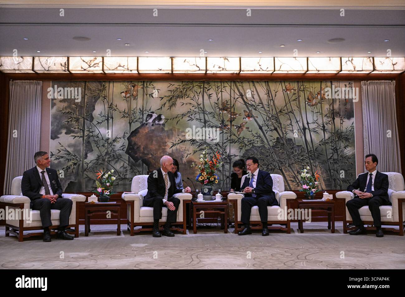 US Representative Adam Smith, center left, and Shanghai Mayor Gong ...