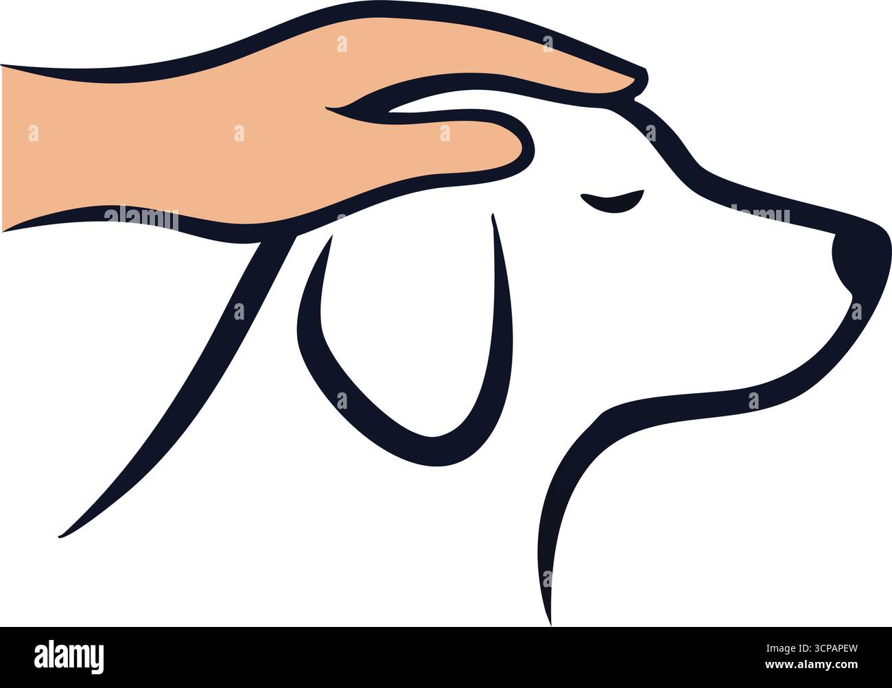 Caring pet owner stroking Stock Vector Images - Alamy
