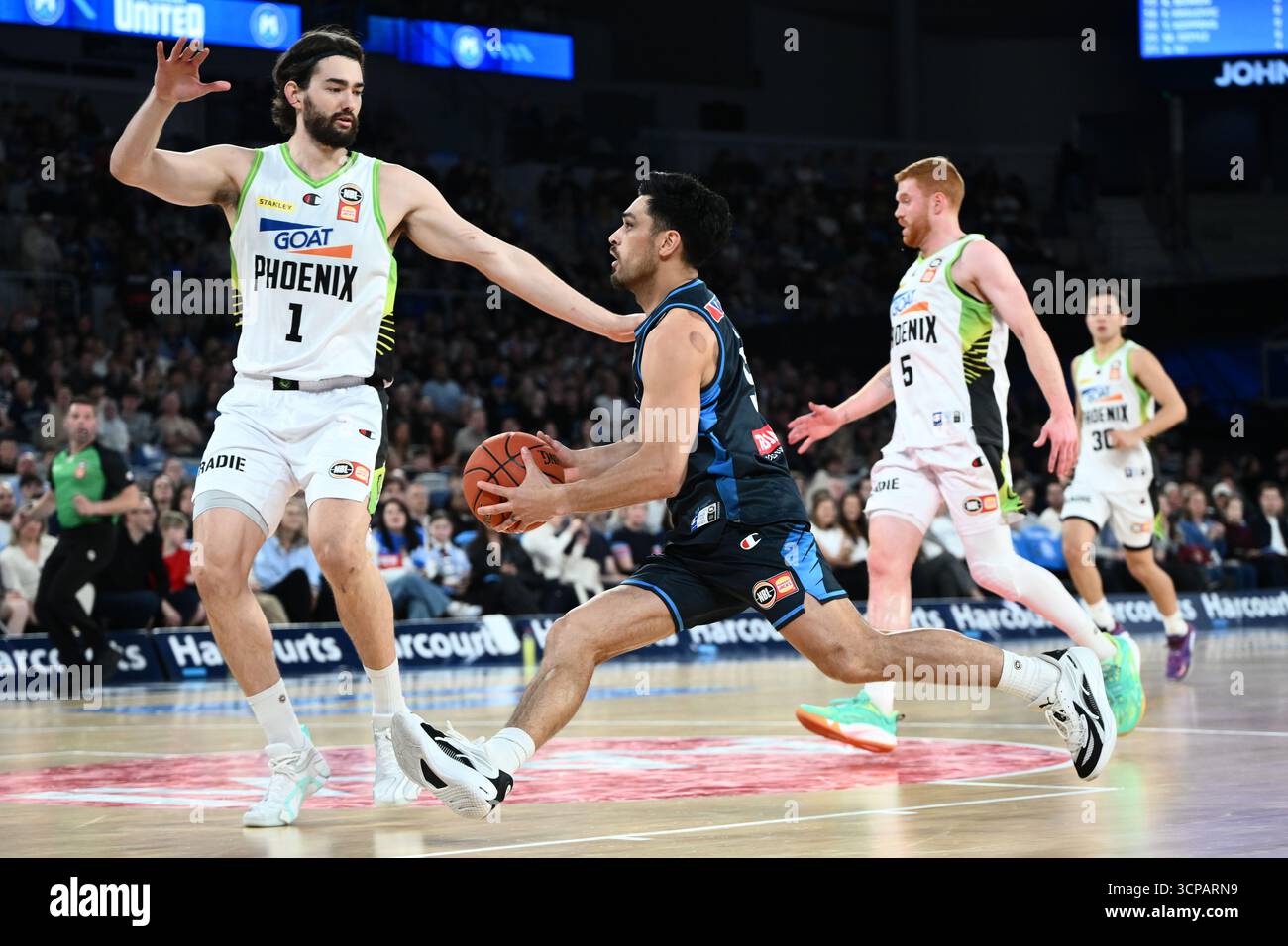 Shea Ili of Melbourne United (centre) during the NBL Round 2 match ...