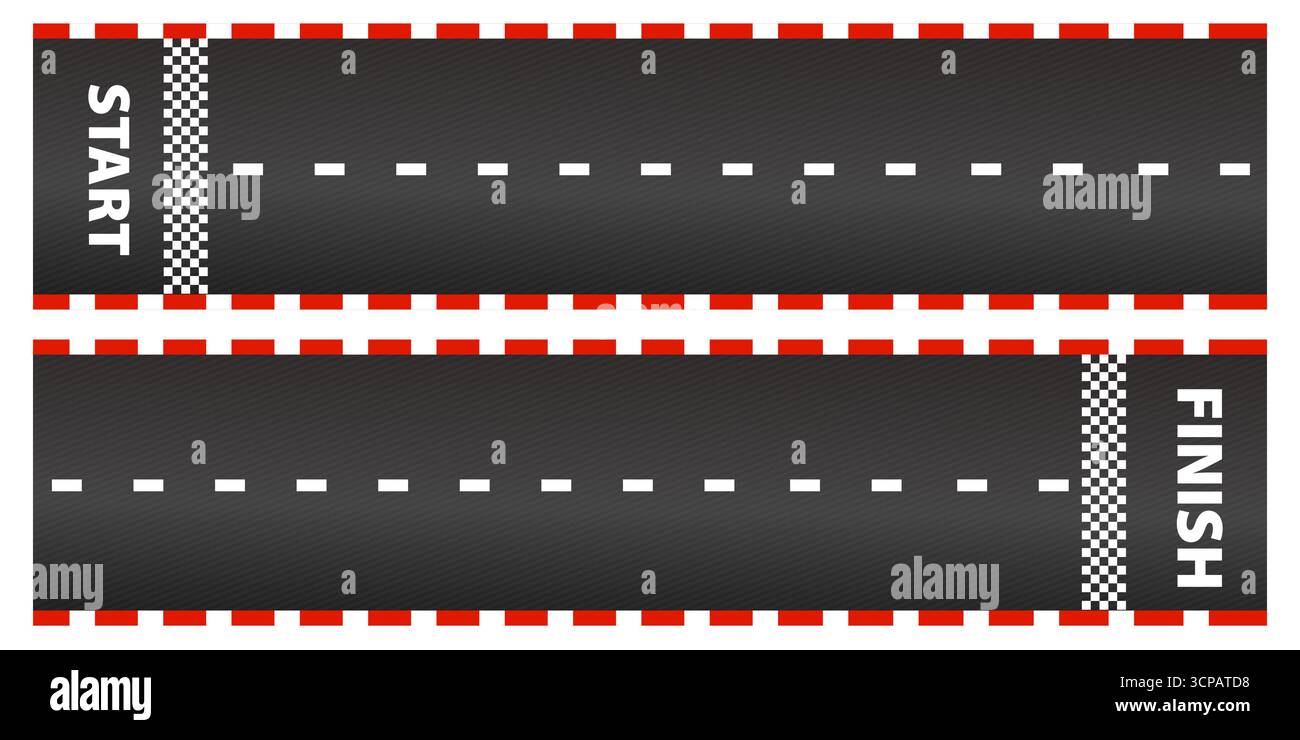 Race road Start and finish top view asphalt track, sport speedway ...