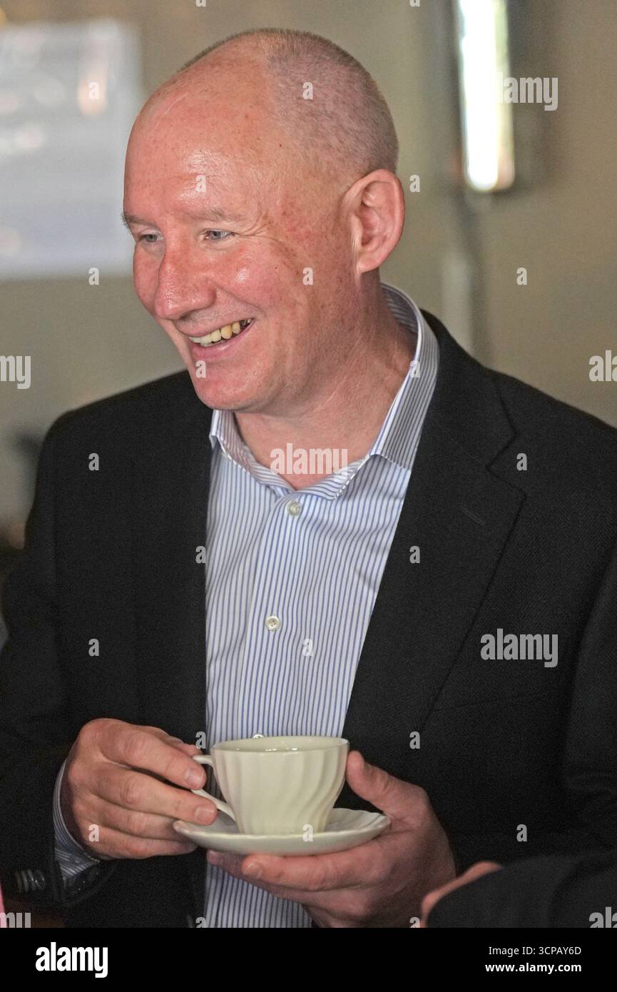 Irish presidential candidate Fianna Fail's Jim Gavin canvassing in Dalkey in Dun Laoghaire ...