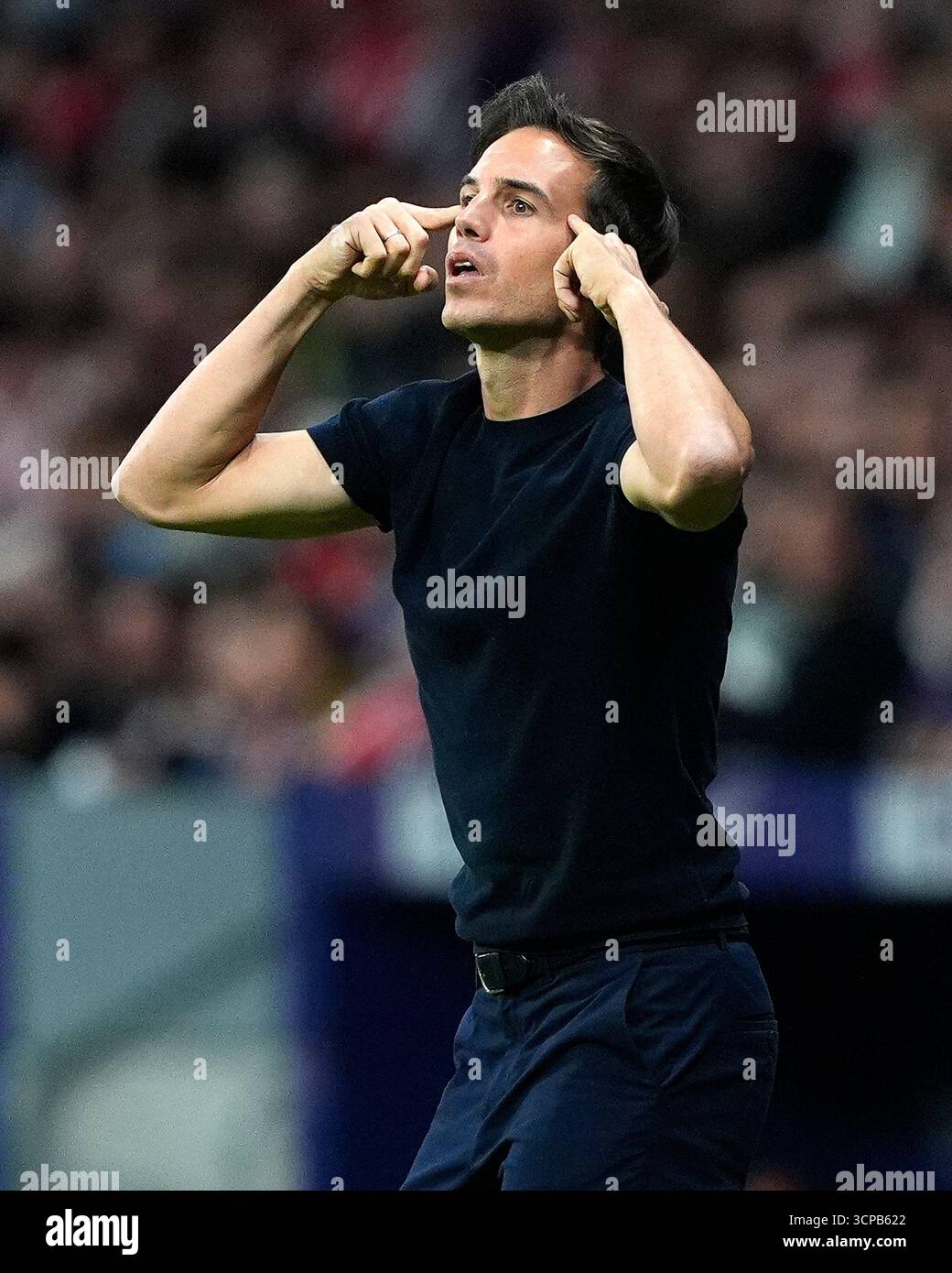 Rayo Vallecano's coach Inigo Perez during La Liga match. September 13 ...