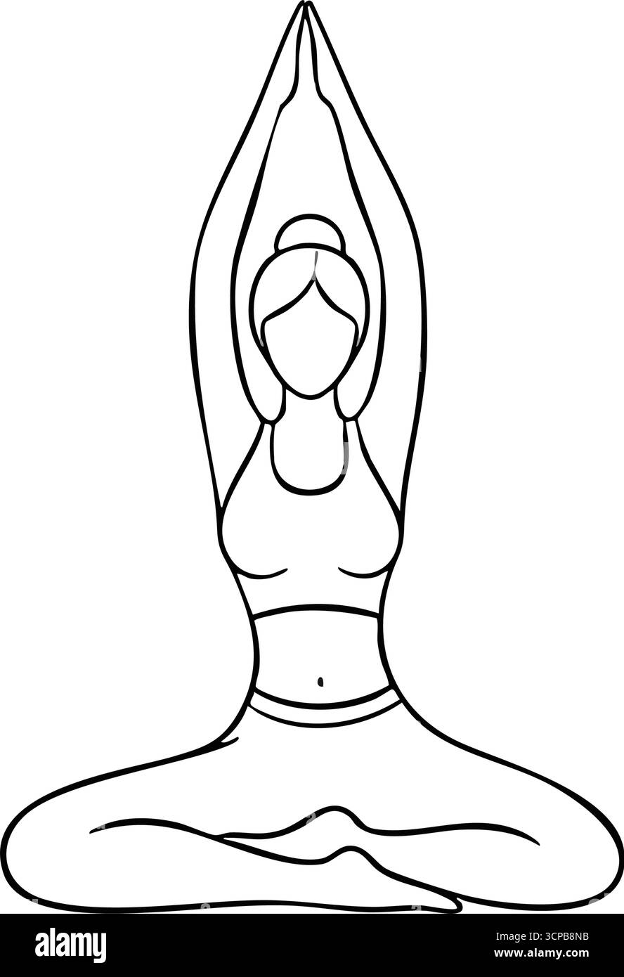 Female practicing mindful meditation Black and White Stock Photos ...