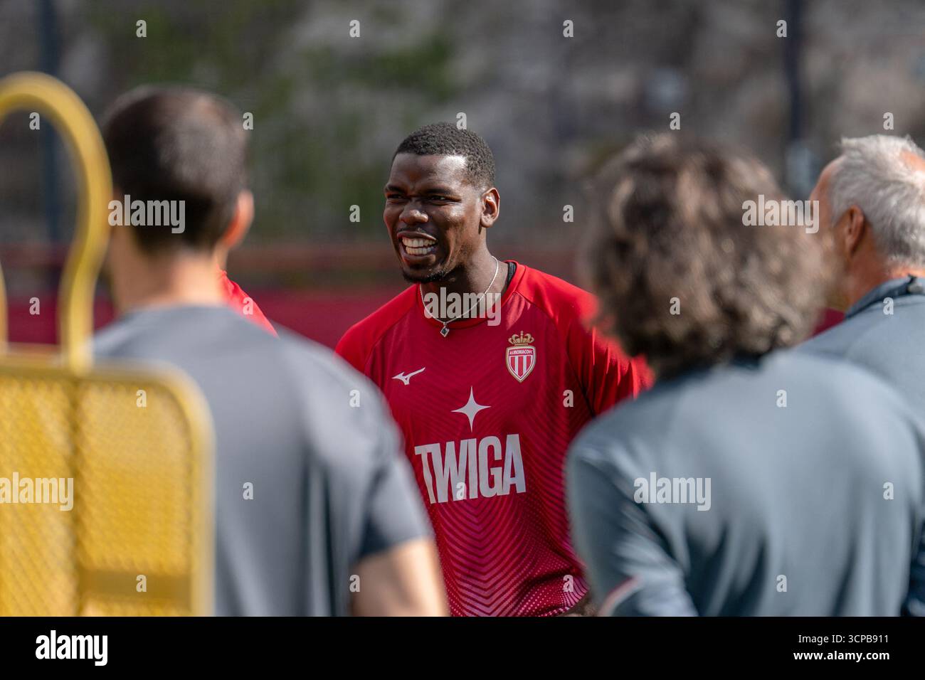 Paul Pogba seen at AS Monaco Football Club training center during ...