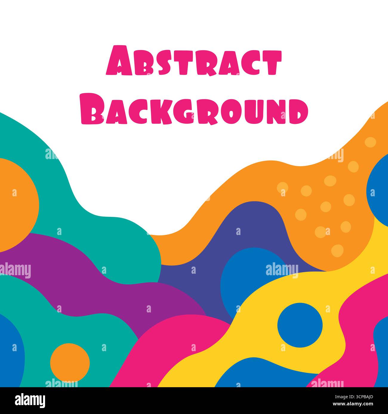 Bold curves and circles in teal orange purple and yellow create dynamic ...