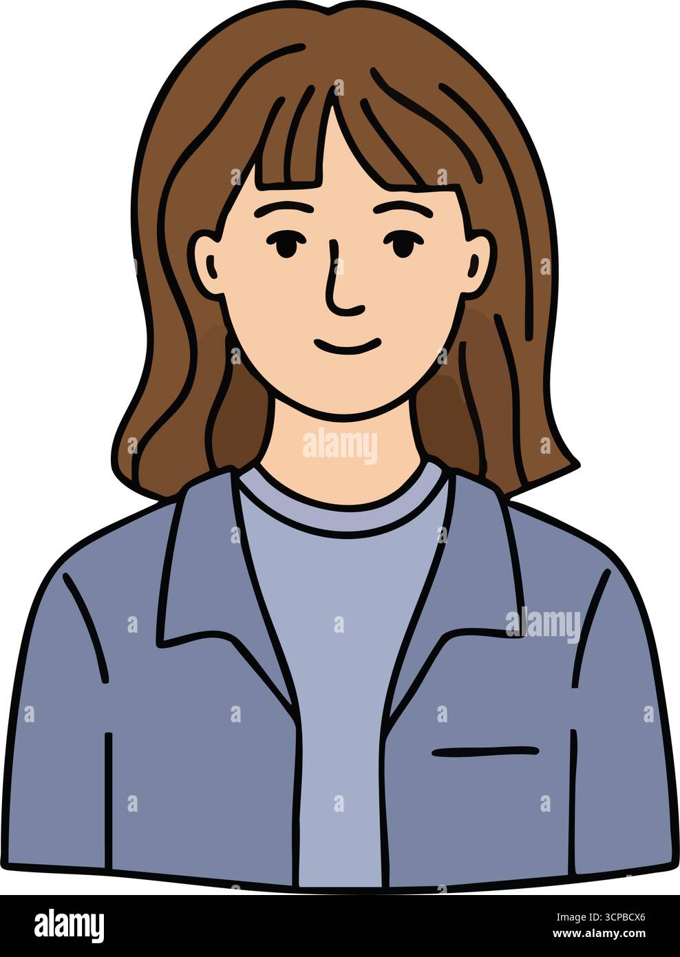 Pleasant woman brown hair Stock Vector Images - Alamy