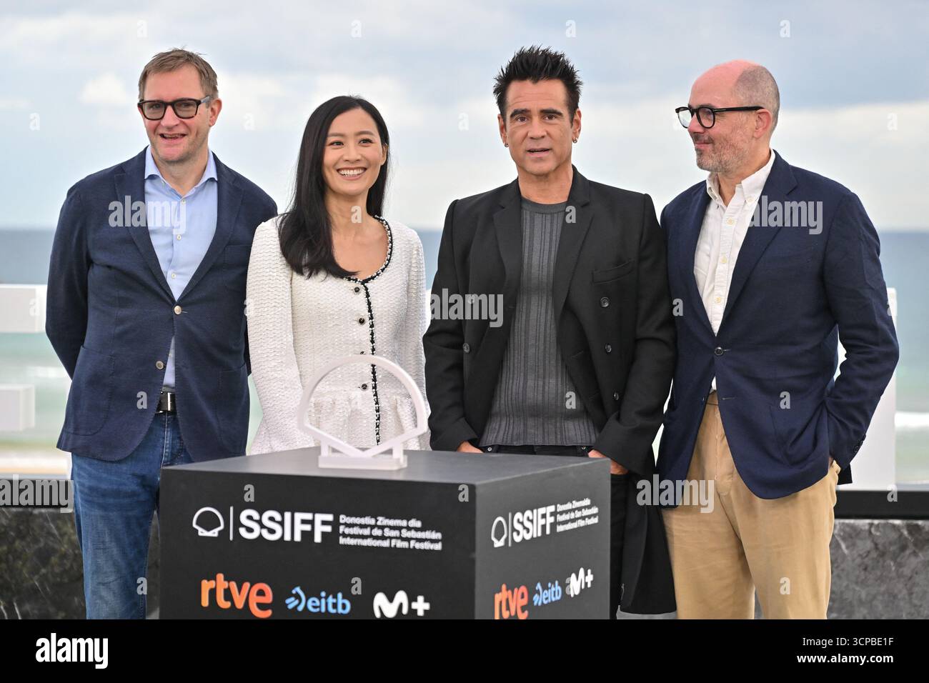 Mike Goodridge, Fala Chen, Colin Farrell, Edward Berger attending the ...