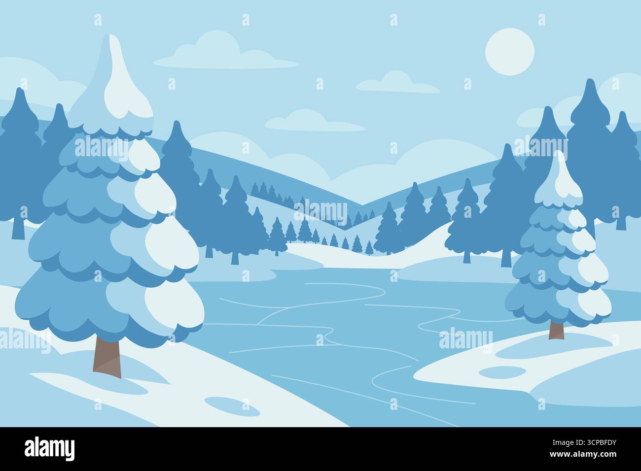 Tranquil scene trees in Stock Vector Images - Alamy