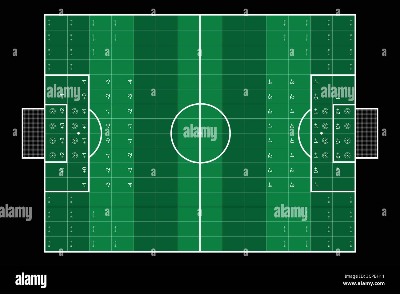 Football soccer field board game. Tabletop play board. Vector ...