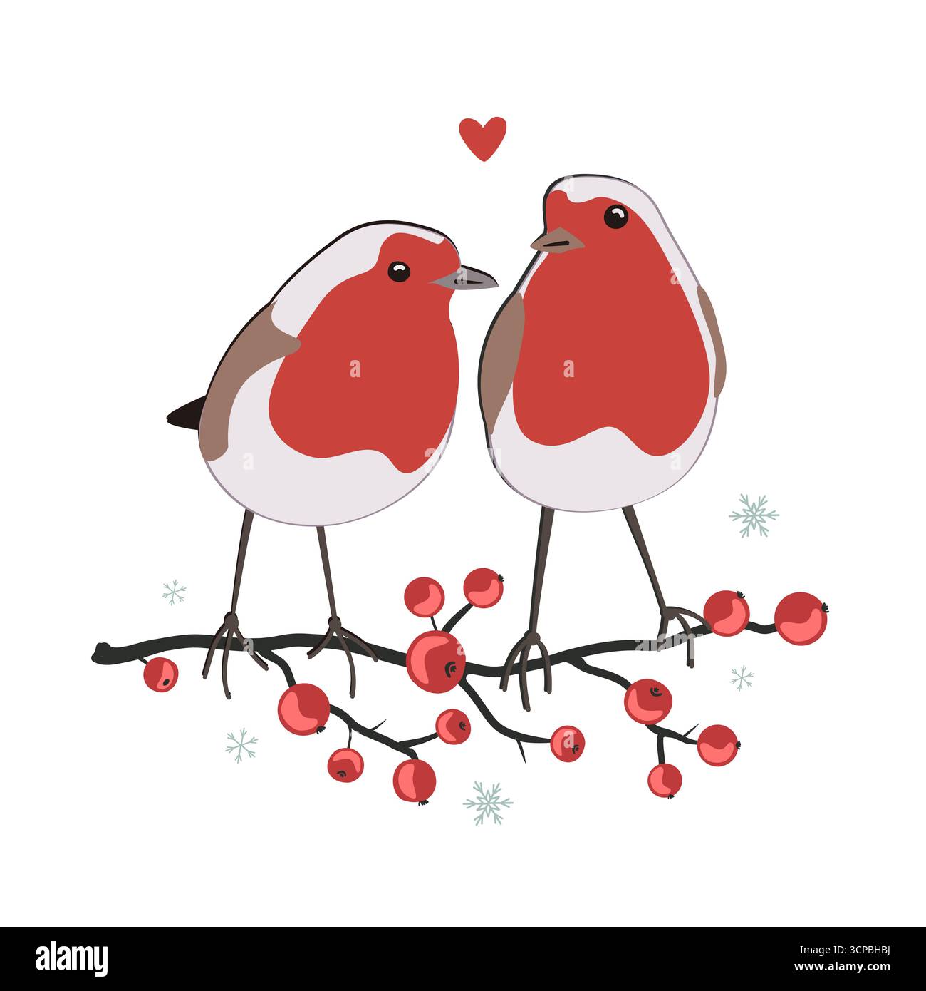 Robin on holly branch Stock Vector Images - Alamy