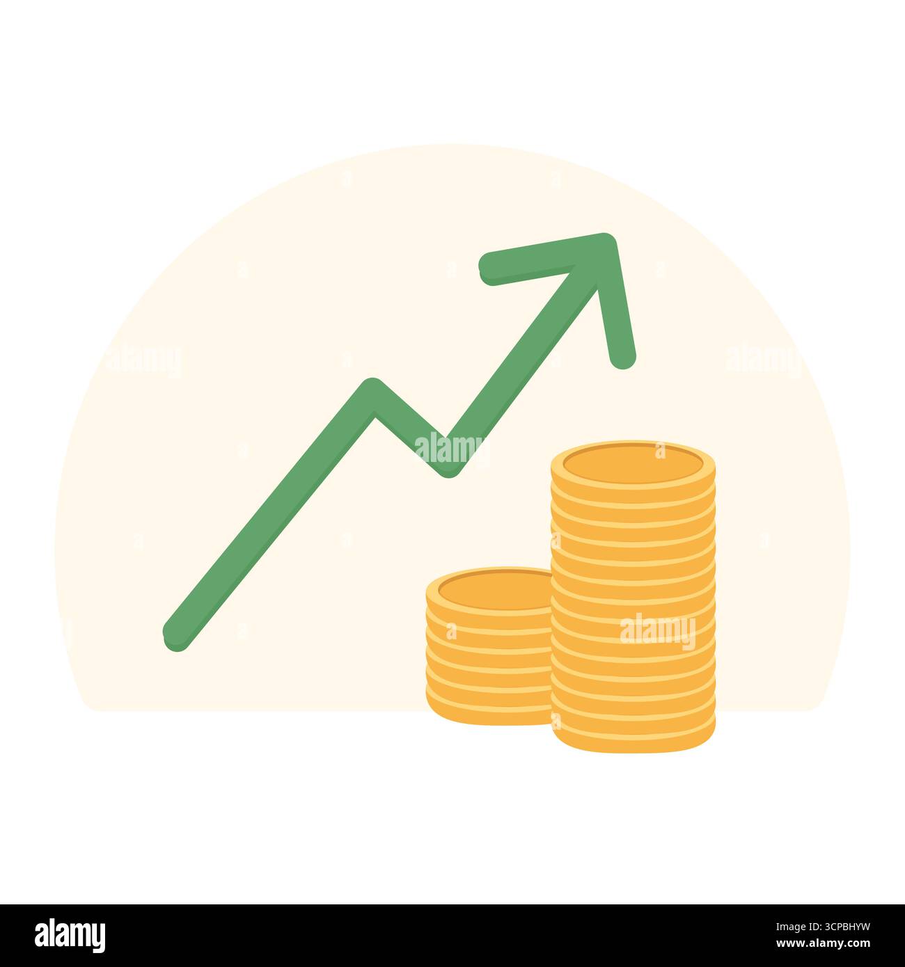 Stack coins rising chart Stock Vector Images - Alamy