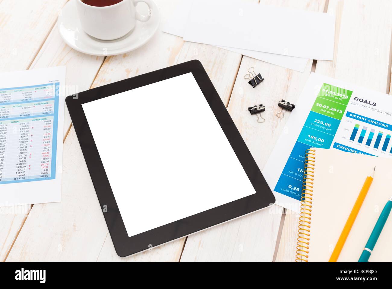 Workspace setup featuring tablet hi-res stock photography and images ...