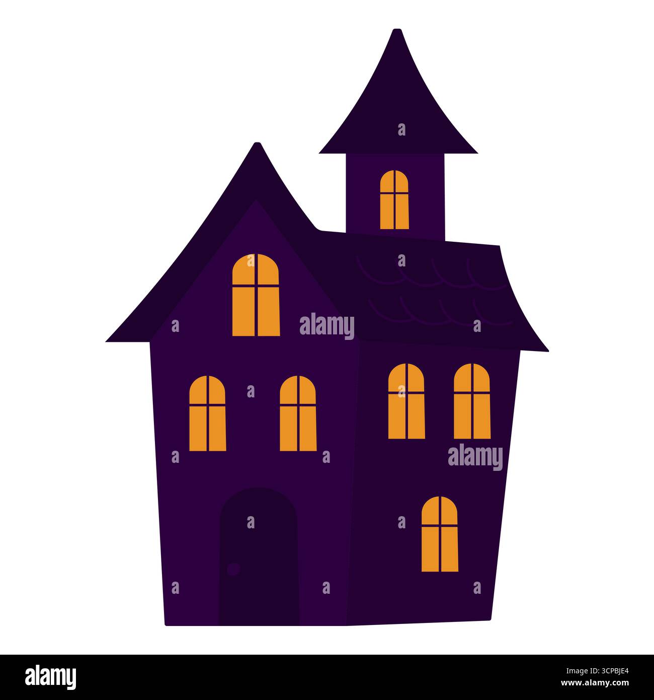 Dark house lit windows Stock Vector Images - Alamy