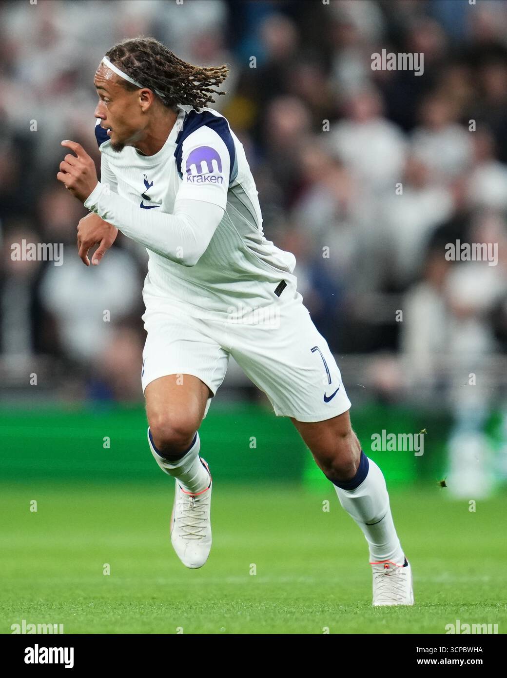 Xavi Simons of Tottenham Hotspur during the UEFA Champions League match ...