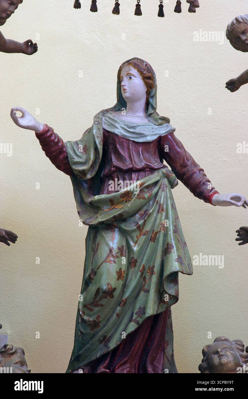 Our Lady, processional statue in the Parish church of Saints George and ...