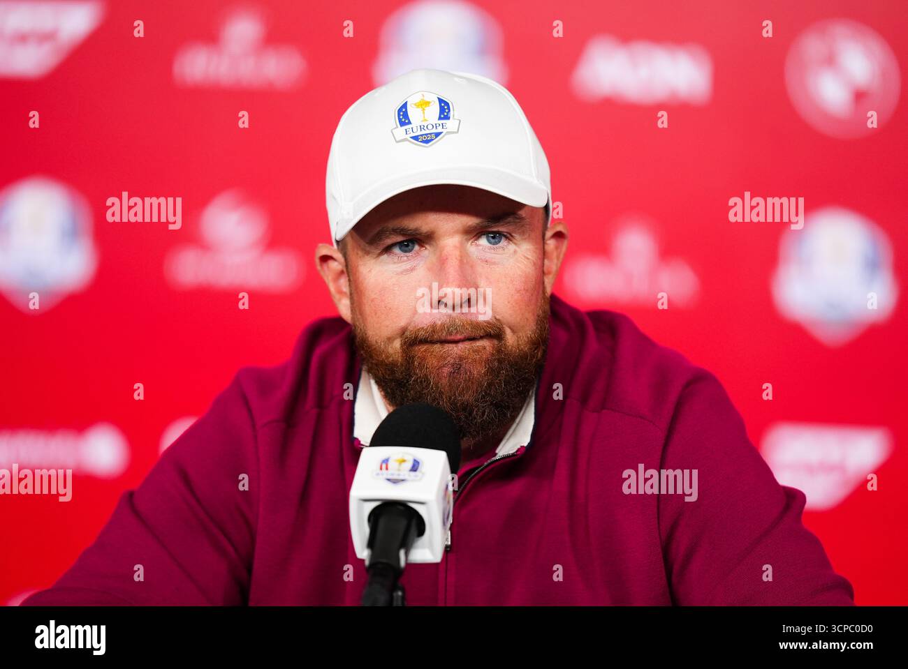 Shane Lowry of Team Europe during a press conference at the Bethpage ...